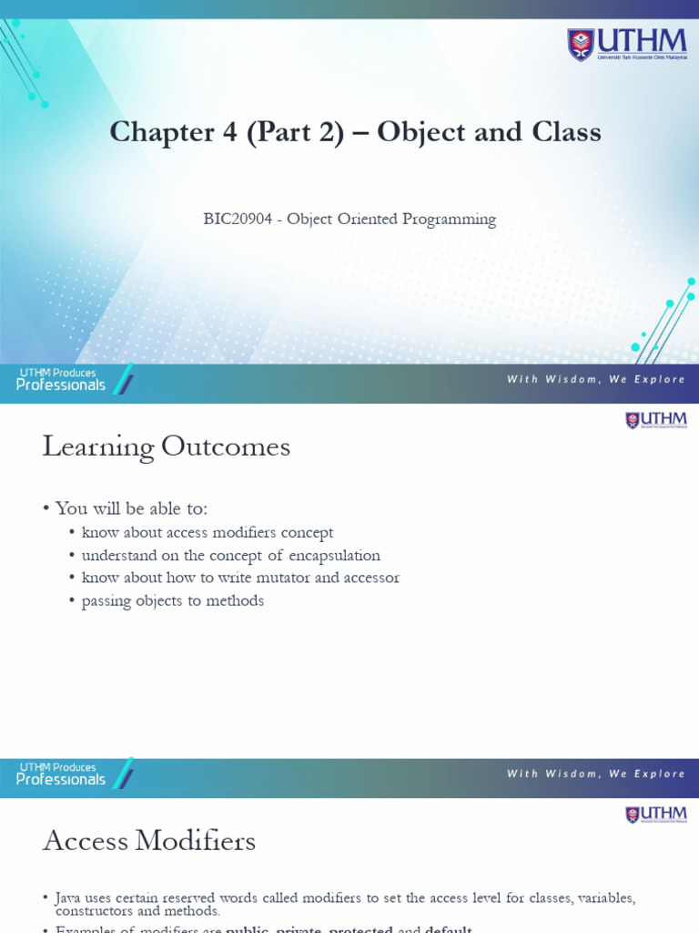 Chapter4 28part2 29 Objectandclass Pdf Class Computer Programming Method Computer