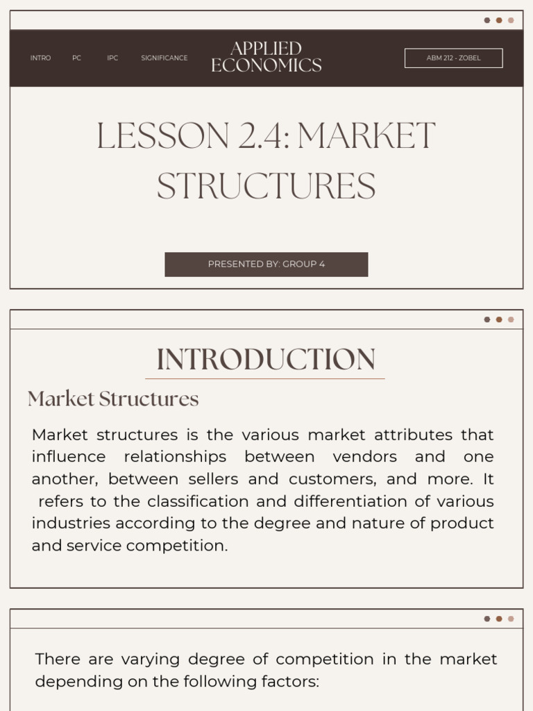 2.4 Market Structures Group 4 | PDF | Monopoly | Imperfect Competition