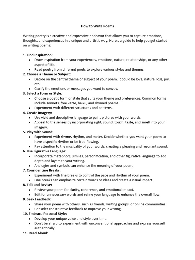 How To Write Poems | PDF | Poetry | Human Communication