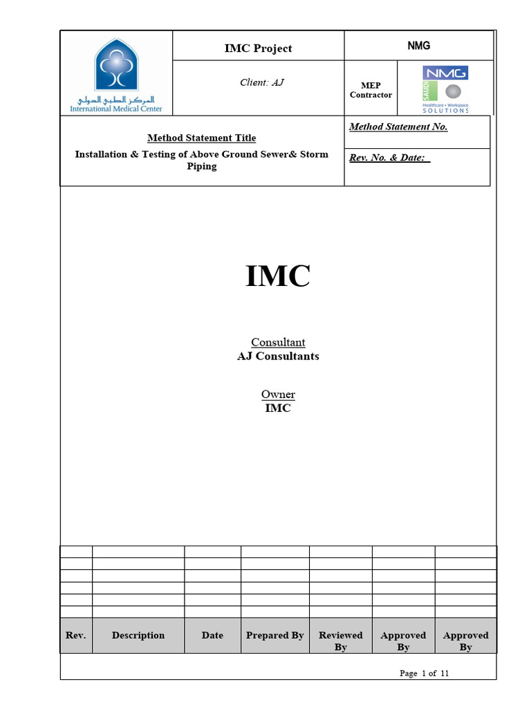 Installation & Testing of Above Ground Sewer& Storm Piping | PDF | Pipe ...