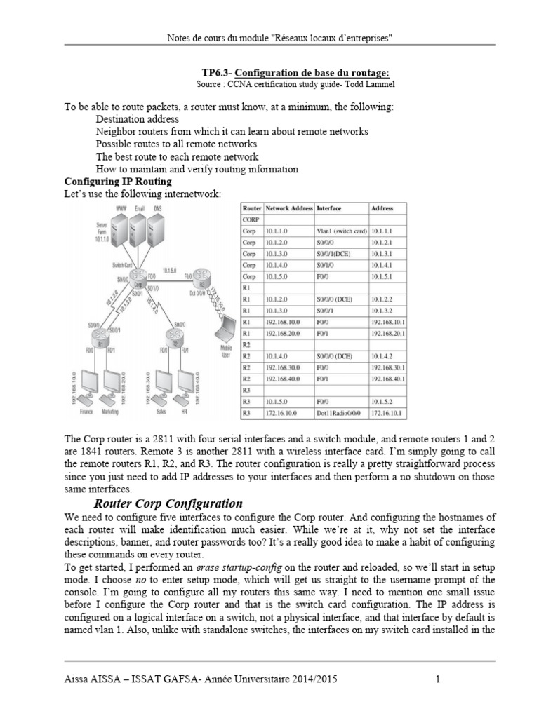 CCNA Router Configuration Guide | PDF | Router (Computing) | Routing