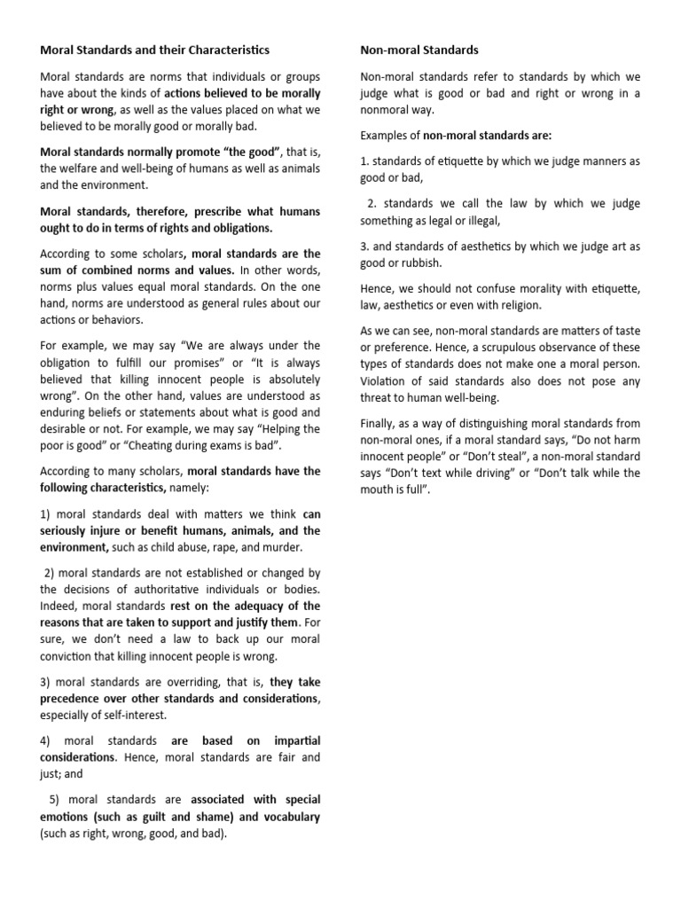 Distinguishing Moral from Non-Moral Standards | PDF | Morality | Etiquette