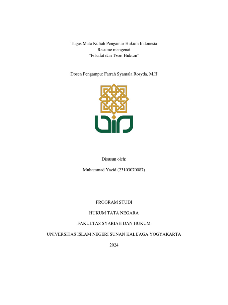 PHI Filsafat Dan Teori Hukum | PDF