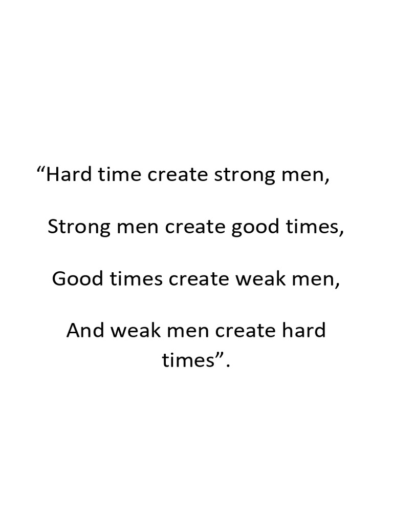 Hard Time Create Strong Men | PDF
