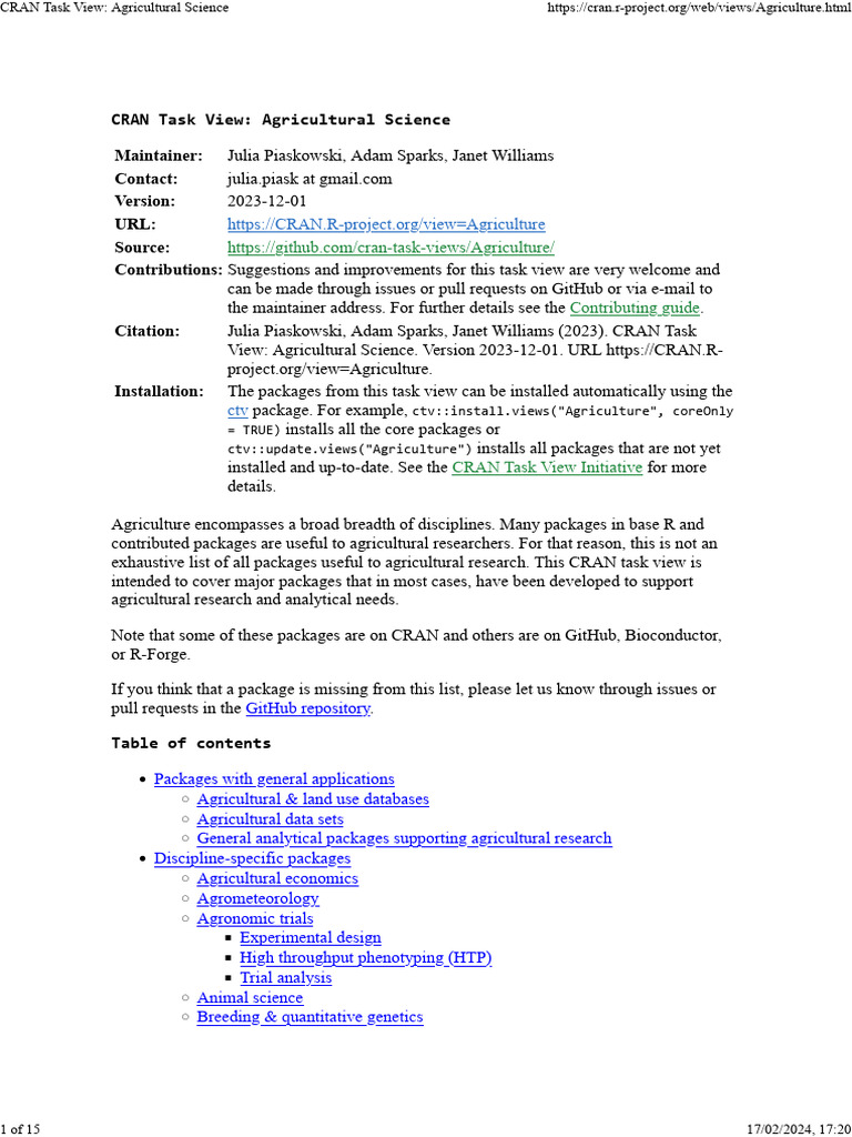 CTV Agricultural Sciences | PDF | Soil | Genome Wide Association Study