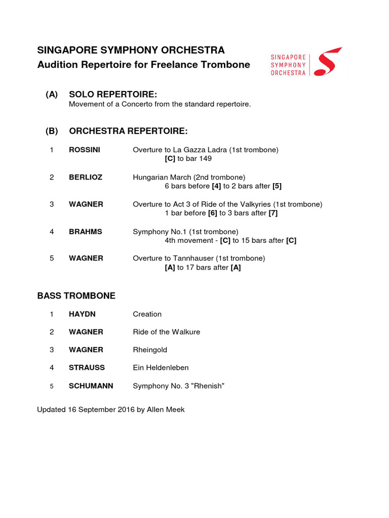 Freelance Audition 08 Trombone | PDF