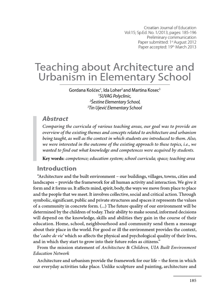 Teaching About Architecture and Urbanism | PDF | Curriculum | Space