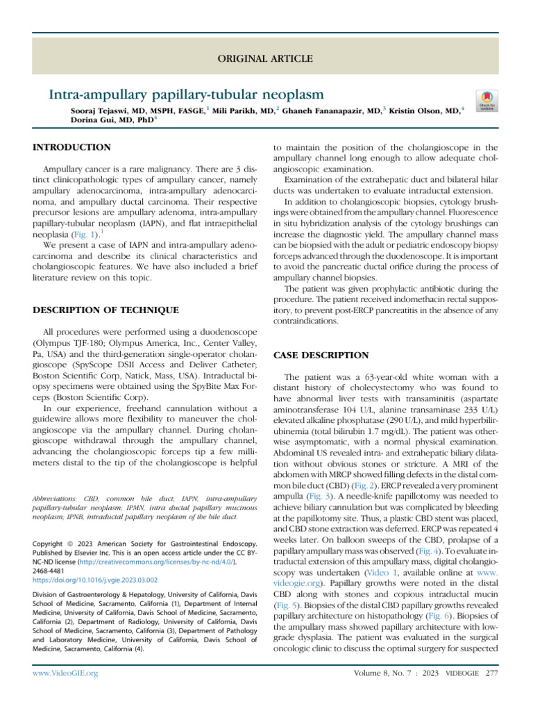 IPMN Versus Ampullary Adenoma | PDF | Pancreatic Cancer | Neoplasms