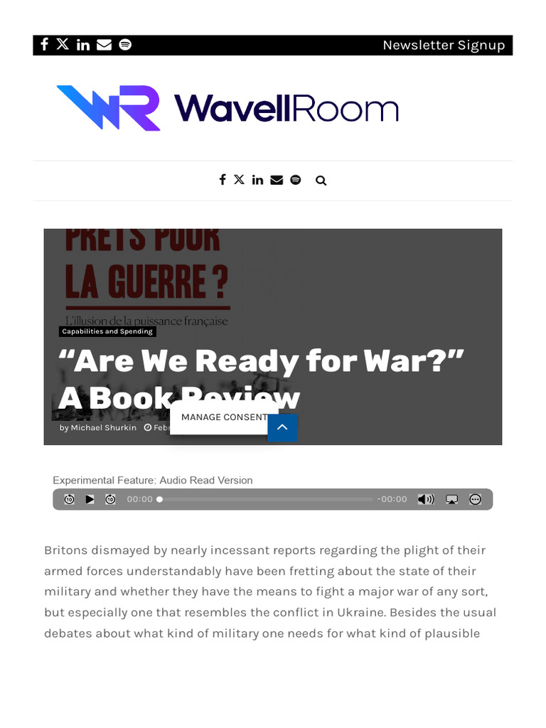 "Are We Ready For War?" A Book Review Wavell Room | PDF