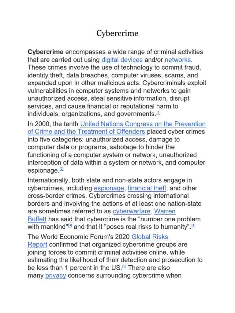 Cybercrime | PDF
