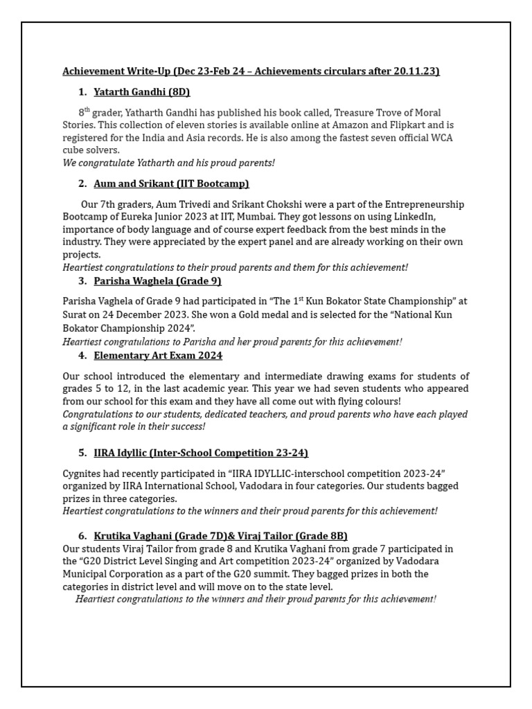 Achievement Write-Up Dec 23 - Feb 24 | PDF