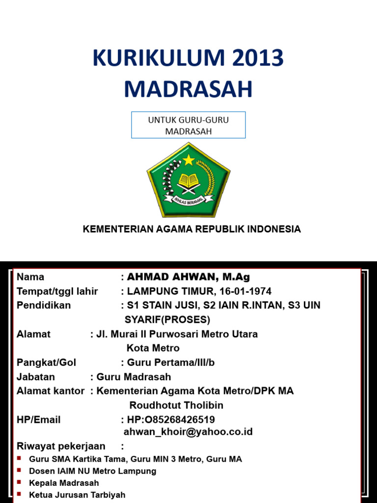 Konsep Kurikulum 2013 Ahwan | PDF