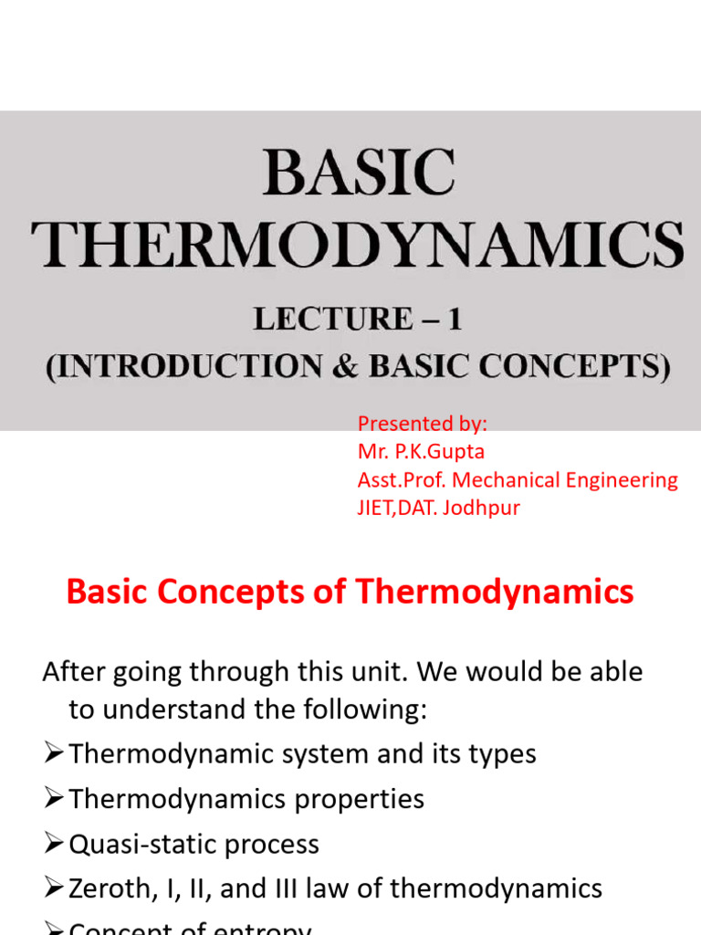 Thermodynamics Basics for Students | PDF | Heat | Thermodynamics