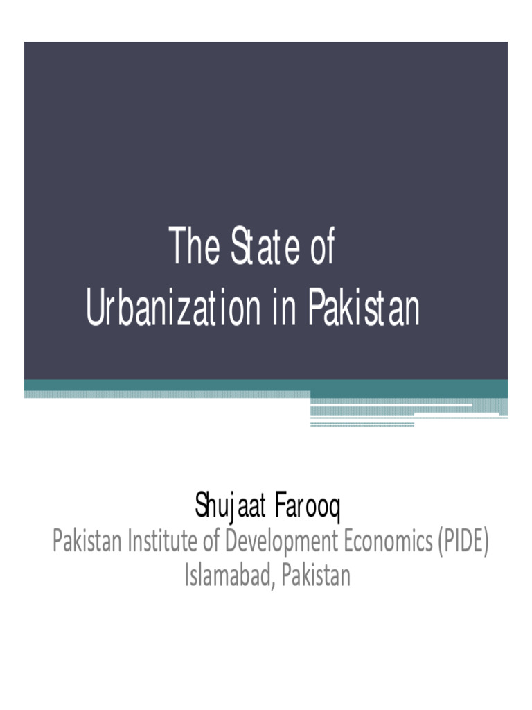 The State of Urbanization in Pakistan - Shujaat Farooq | PDF ...