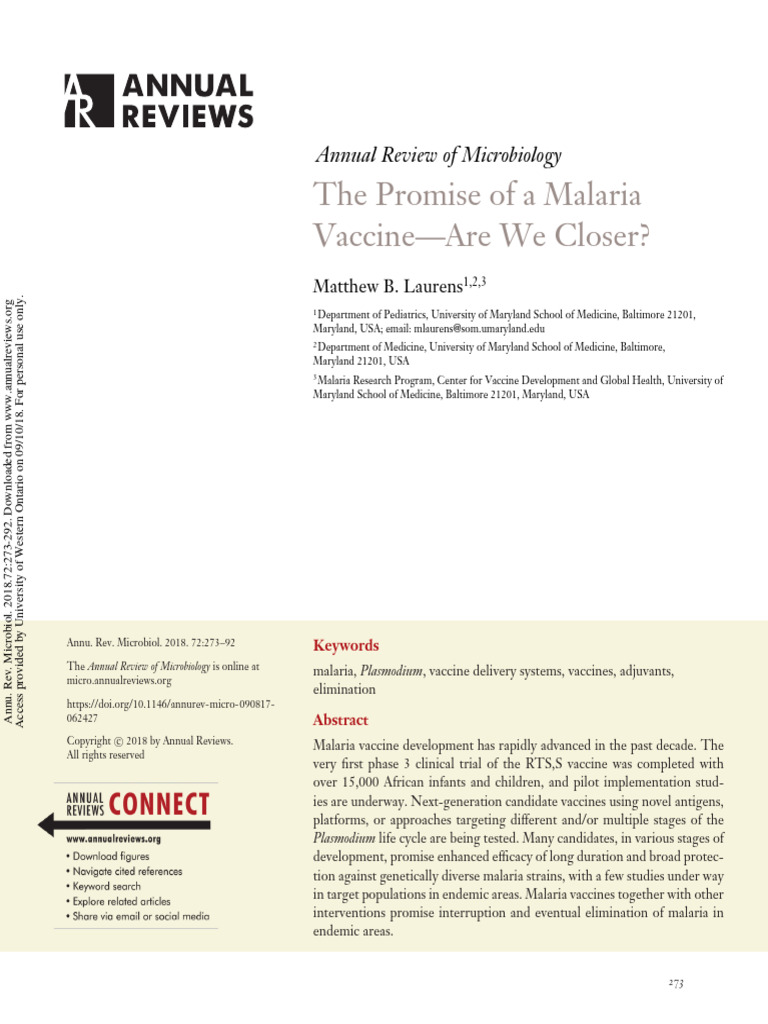 RTG Vaccine | PDF | Malaria | Plasmodium Falciparum
