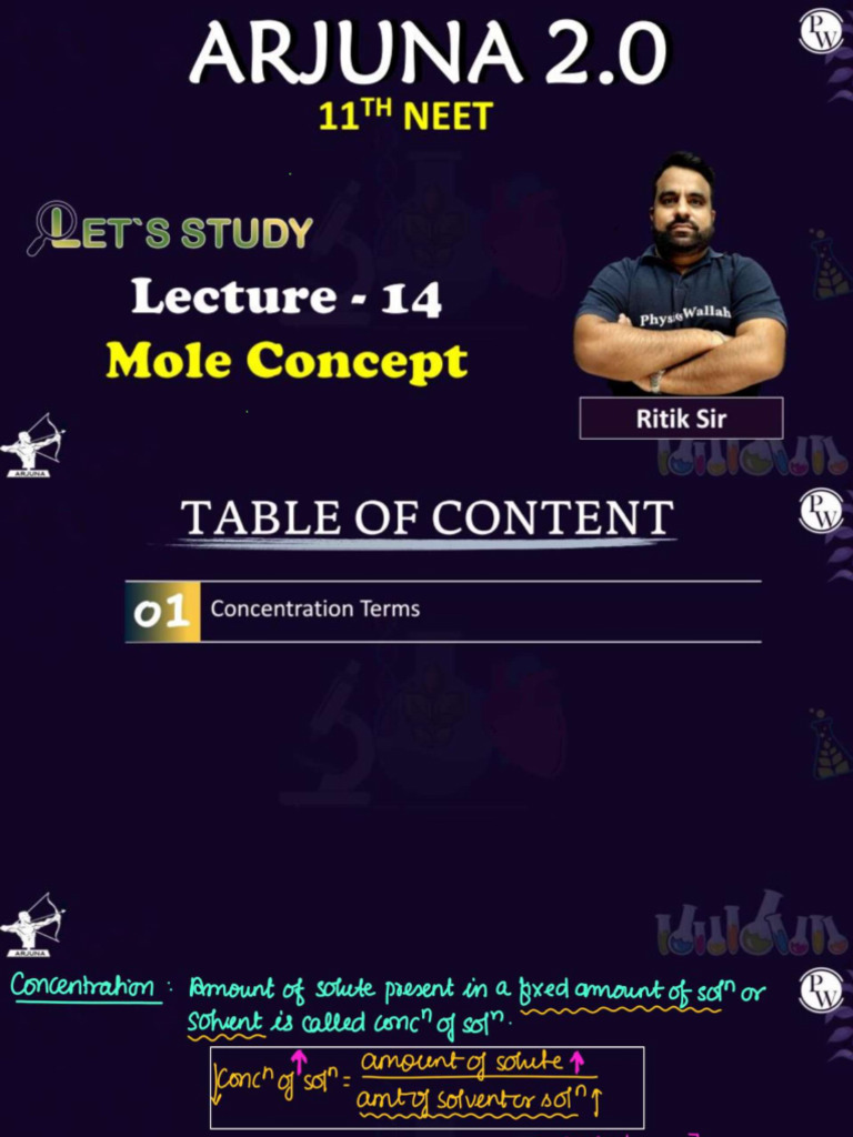 Mole Concept-14 - Classnotes (Arjuna NEET 2.0 2023) | PDF