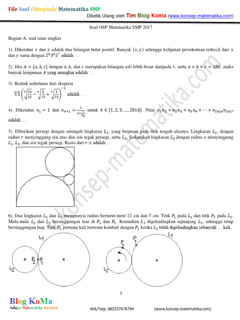 2017 Soal Osp Matik SMP | PDF