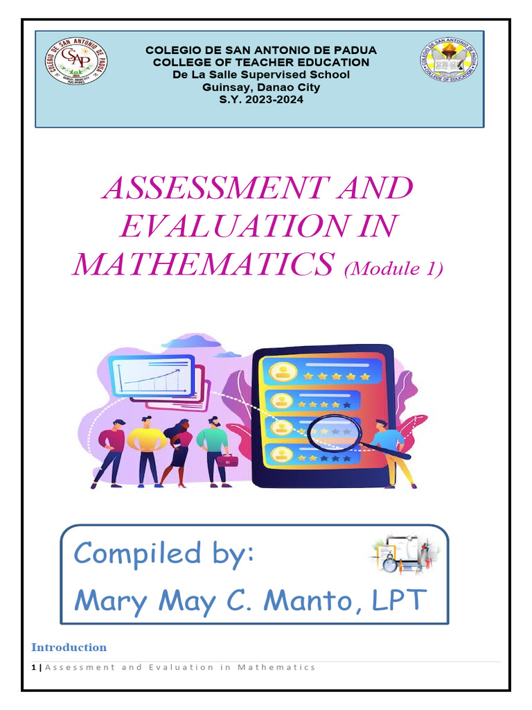 Module 1 in Assessment and Evaluation in Mathematics | PDF ...