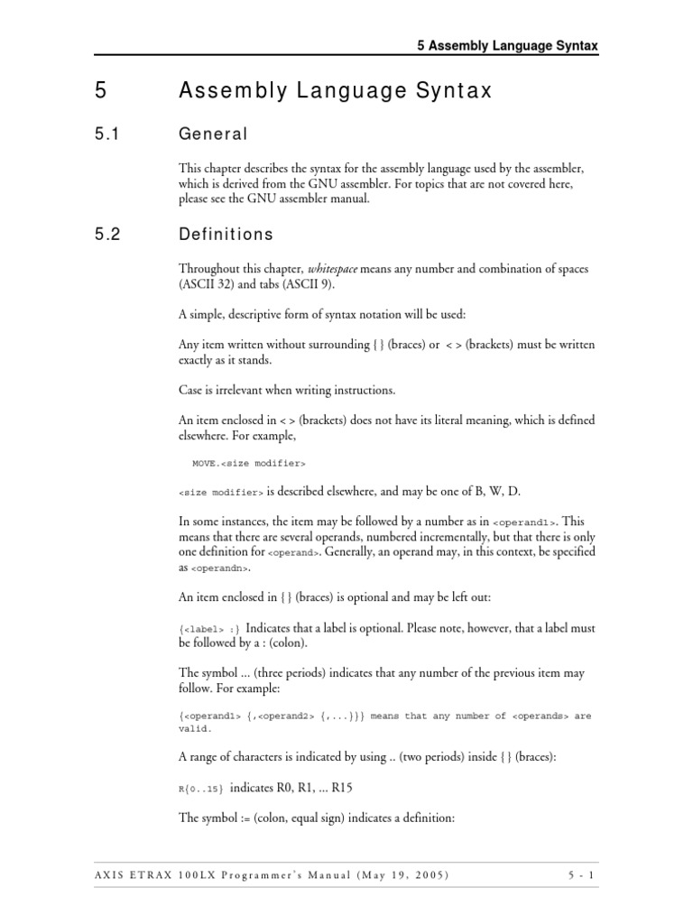 5 Assembly Lang Syntax Assembly Language String Computer Science Free 30 Day Trial Scribd 