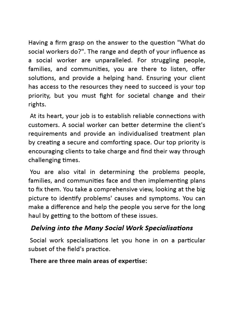 Understanding Social Work Roles and Skills | PDF | Social Work ...