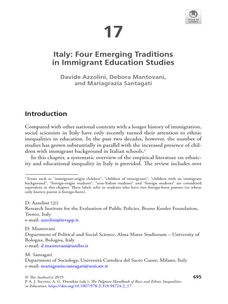 Four Emerging Traditions in Immigrant Education Studies | PDF
