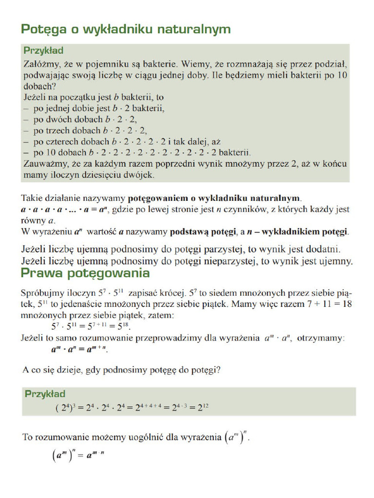 Potęgi I Pierwiastki - Materiał Powtórzeniowy | PDF