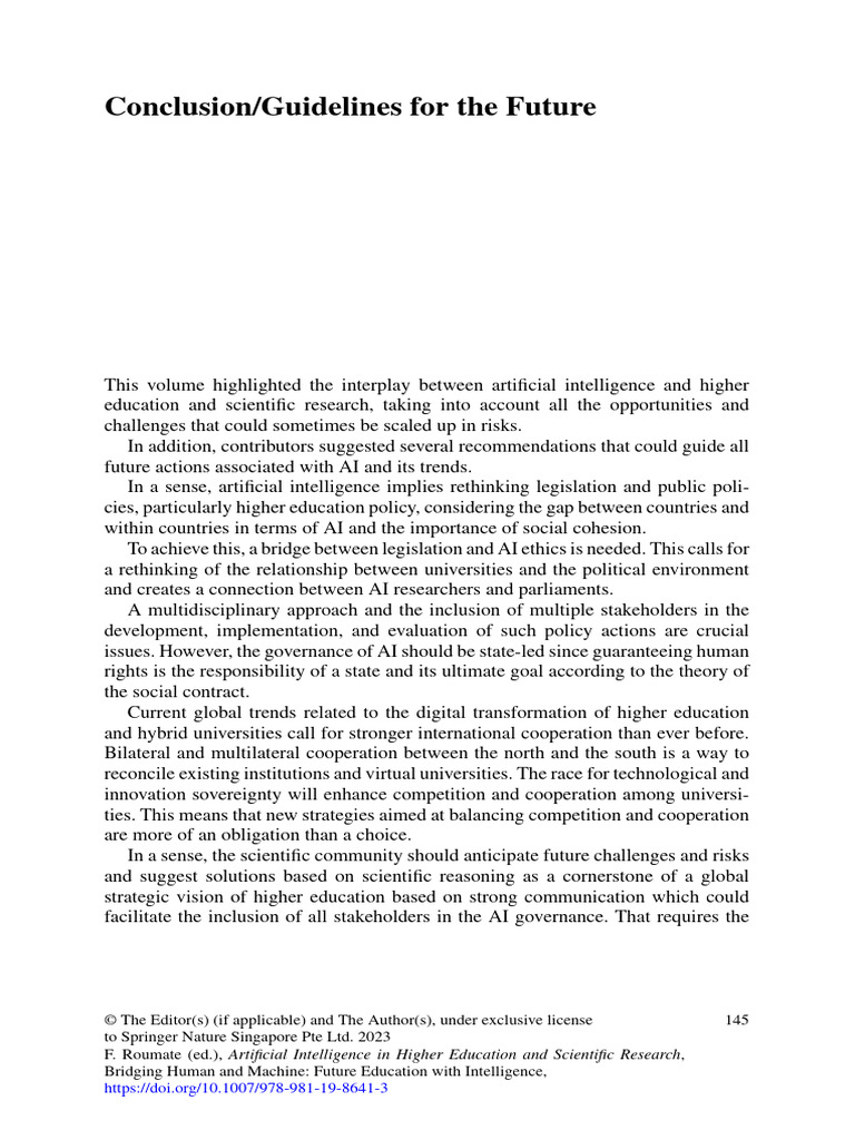 Conclusion/Guidelines For The Future | PDF | Artificial Intelligence ...