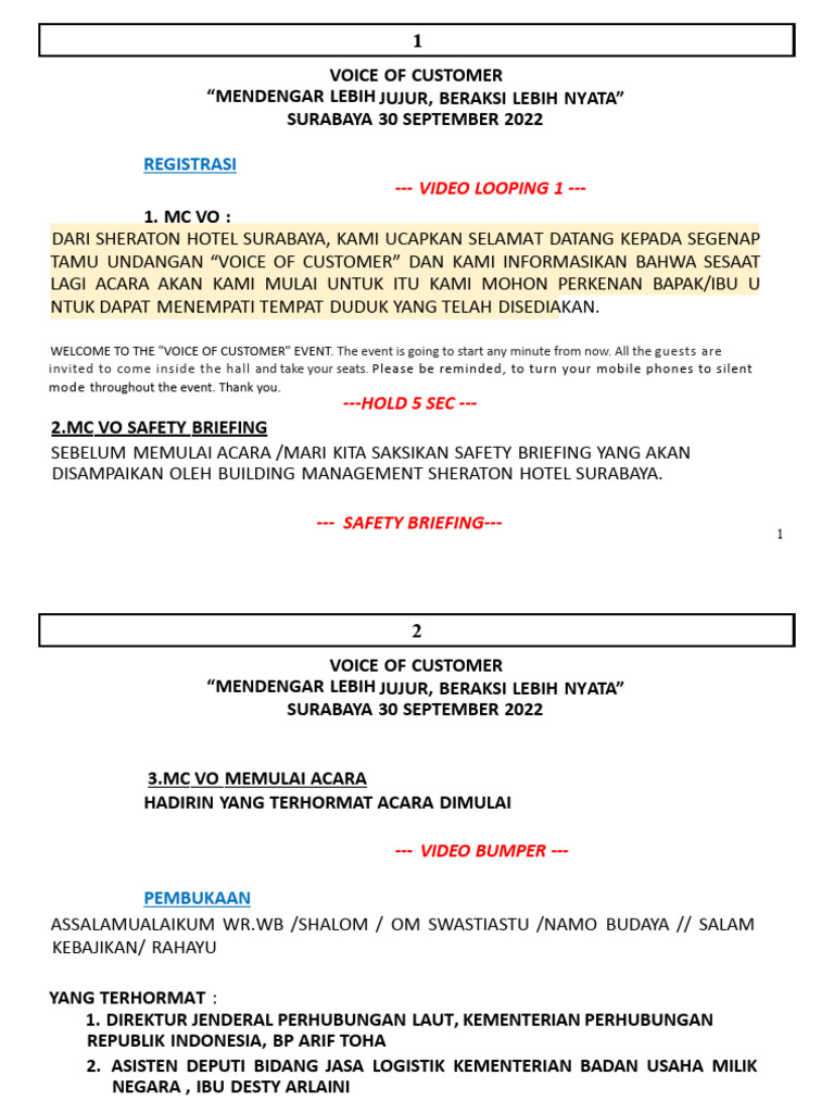 MC Script Voice of Customer - Putri | PDF