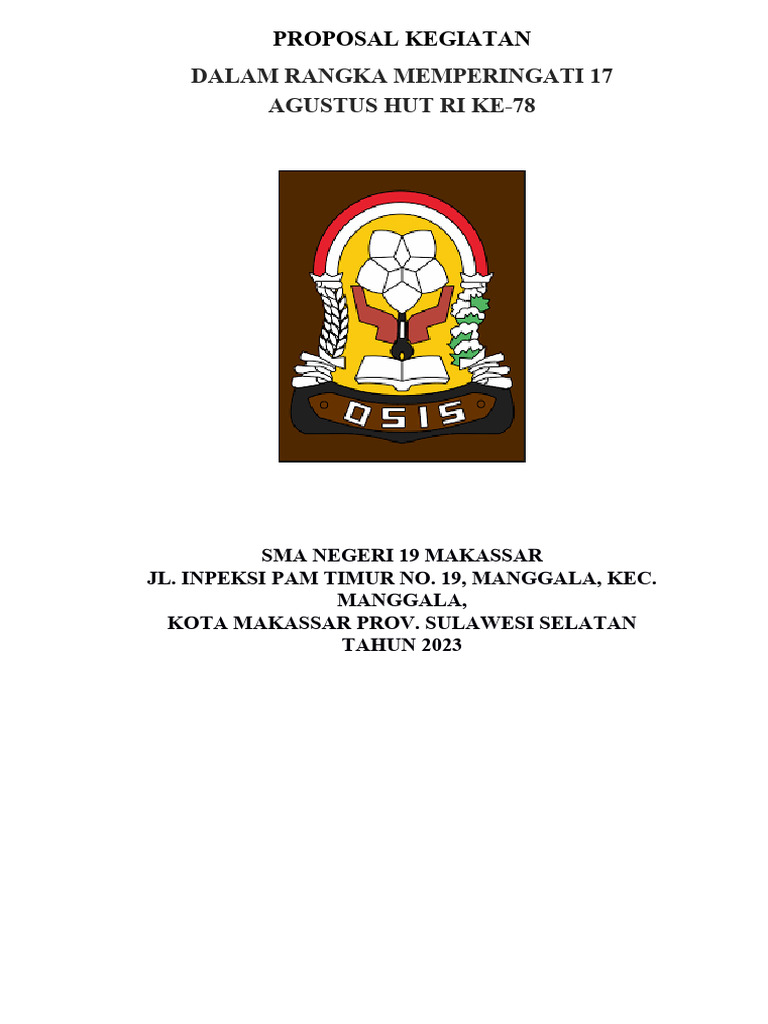 Proposal Kegiatan 17an 2023 | PDF