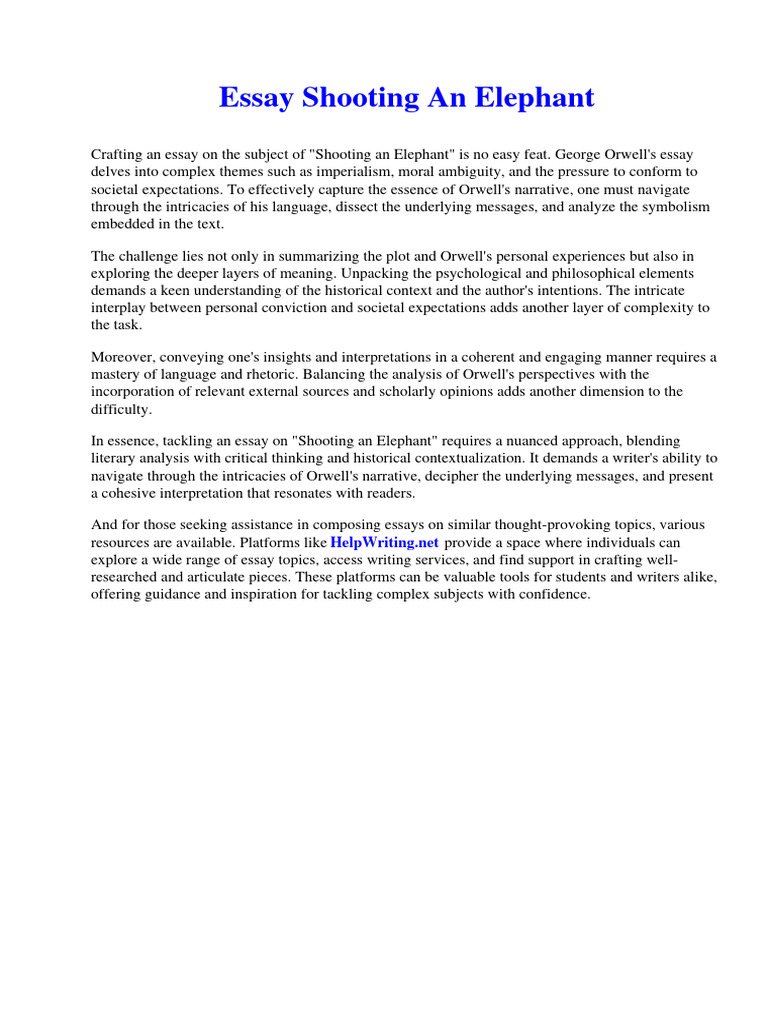 Essay Shooting An Elephant | PDF | Essays | Privacy