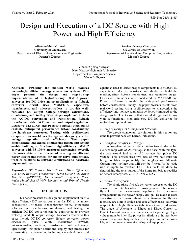High-Efficiency DC-DC Converter Design | PDF | Rectifier | Printed ...