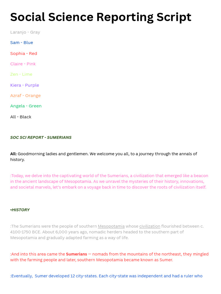 Social Science Reporting Script | PDF