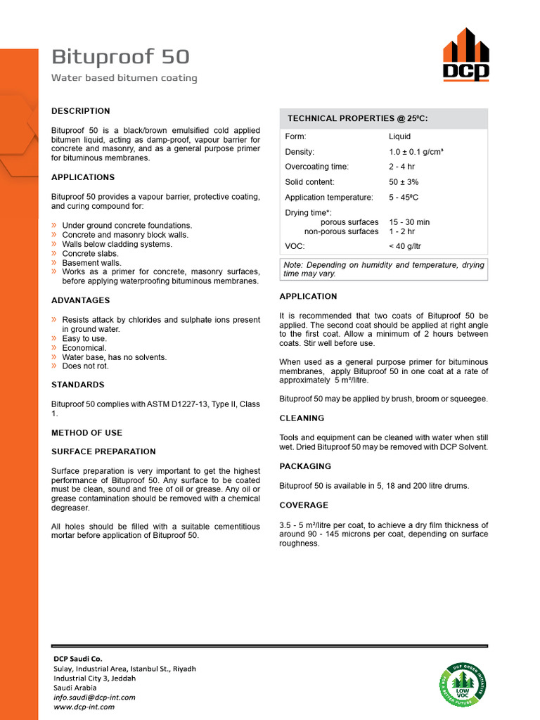 Bituproof 50 - TDS-1 | PDF | Concrete | Industrial Processes