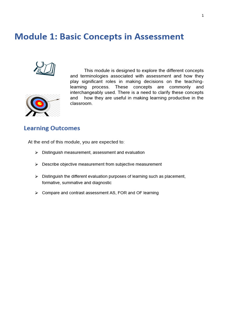 Assessment of Learning 1 Learning Packets | PDF | Educational Assessment | Learning