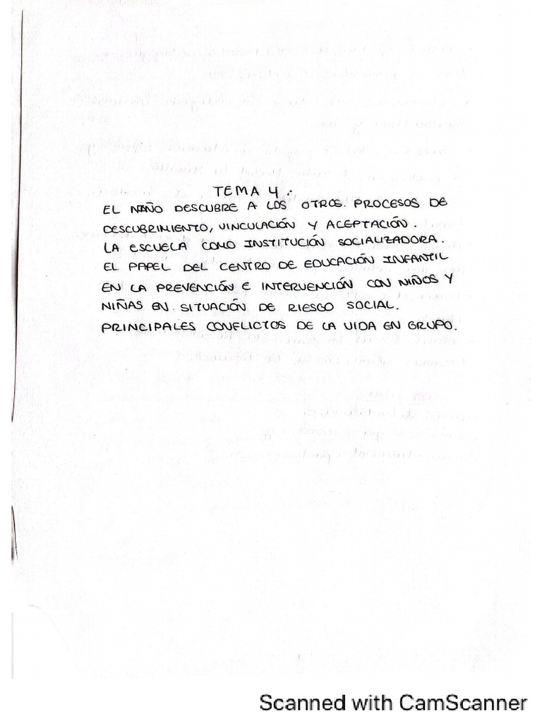 Tema 4 Opos Infantil | PDF
