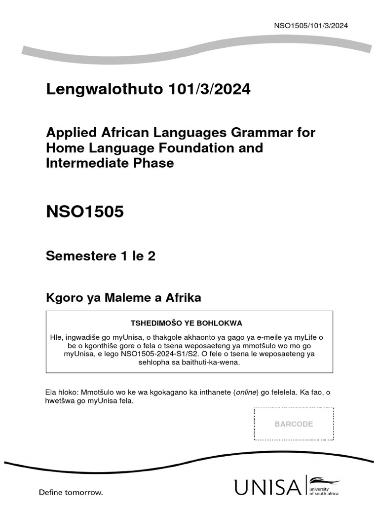 Lengwalothuto 101/3/2024: Applied African Languages Grammar For Home ...