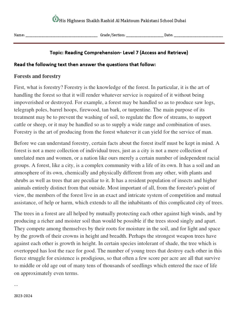 ISA - Level 7 | PDF | Trees | Forestry