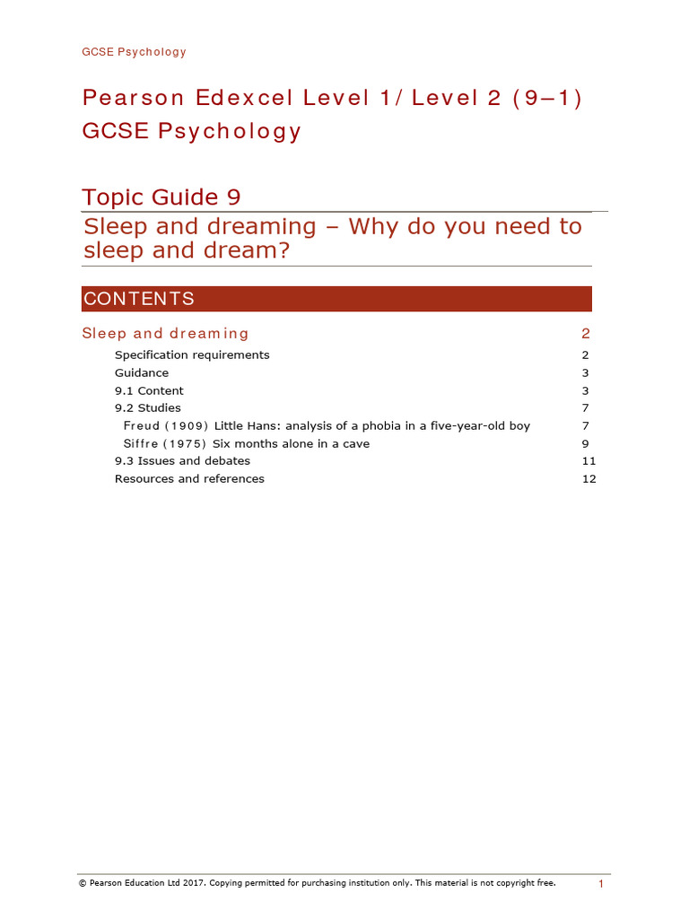 Sleep and Dreaming Topic Guide | PDF | Sleep | Dream