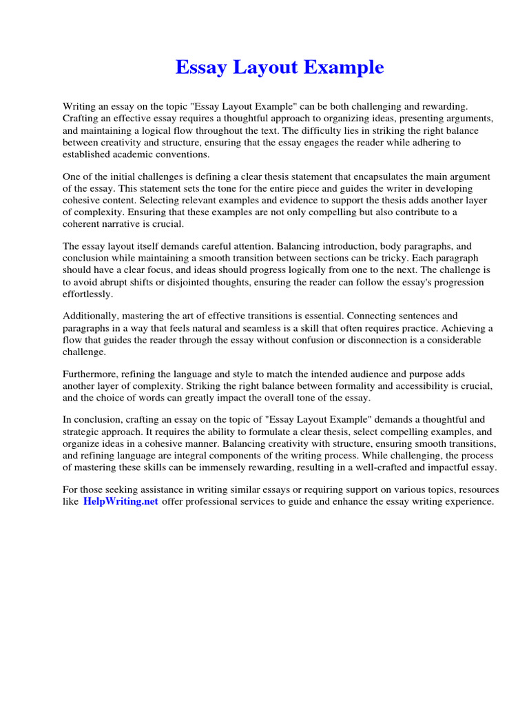 Essay Layout Example | PDF | Essays | Walmart
