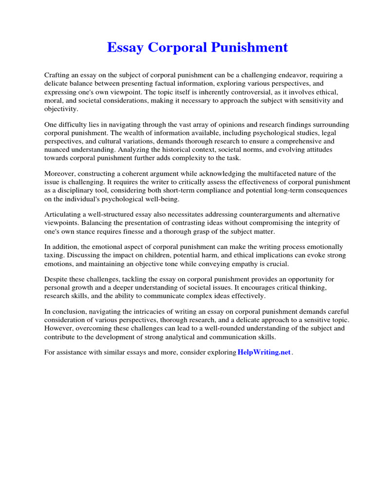 Essay Corporal Punishment | PDF | Health Informatics | Information Technology