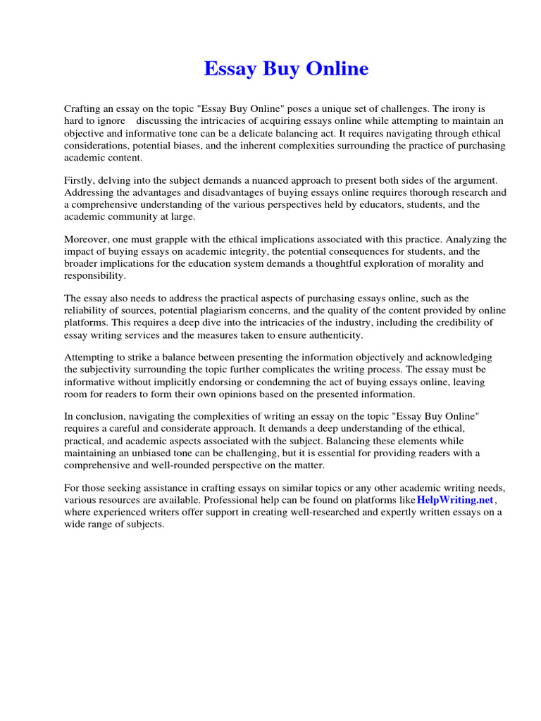 Essay Buy Online | PDF | Essays