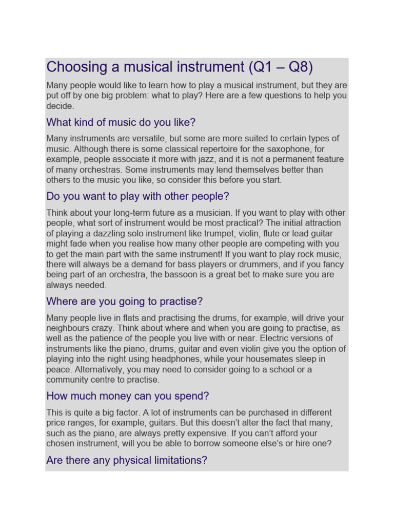 Reading Test | PDF | Musical Instruments | Online And Offline