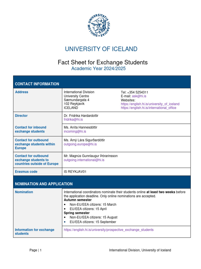 Fact Sheet 2024-2025 | Download Free PDF | Cost Of Living | Academic Term