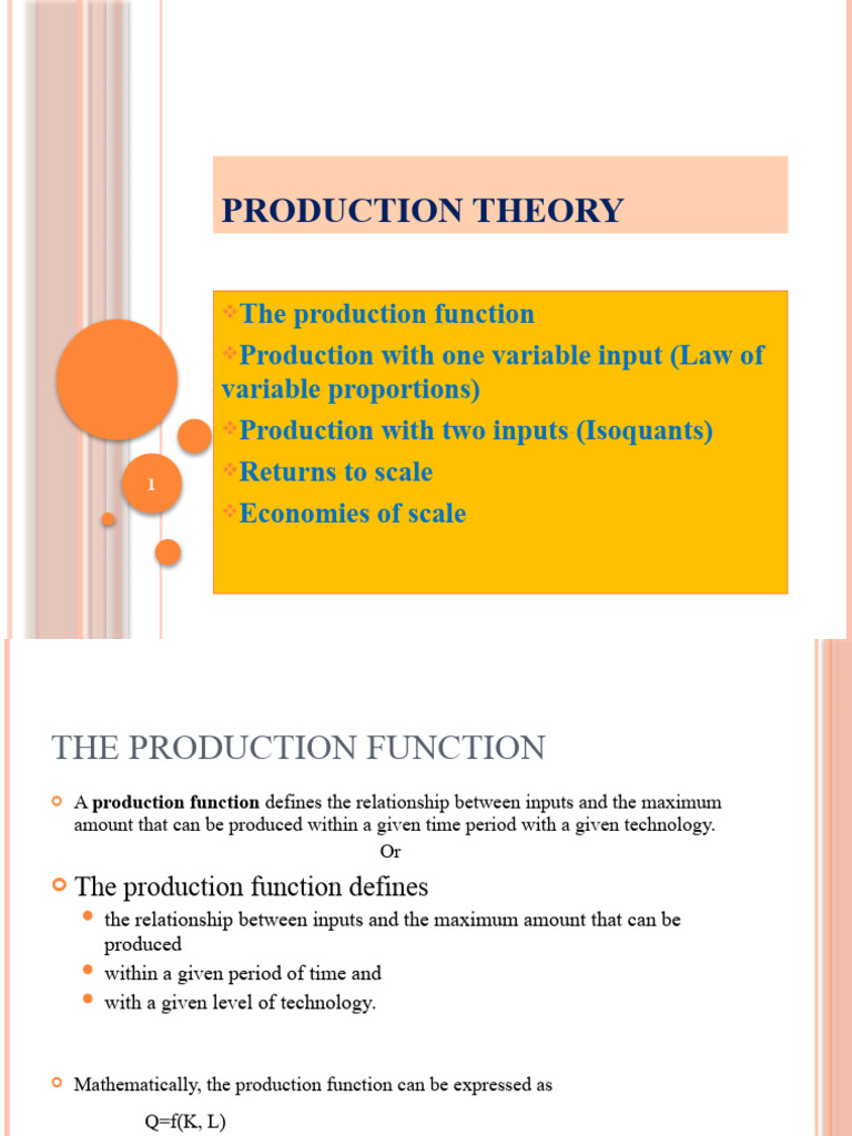 Econ - Unit - 4 - Production Theory. | PDF | Production Function | Long ... Econ - Unit - 4 - Production Theory. | PDF | Production Function | Long ...