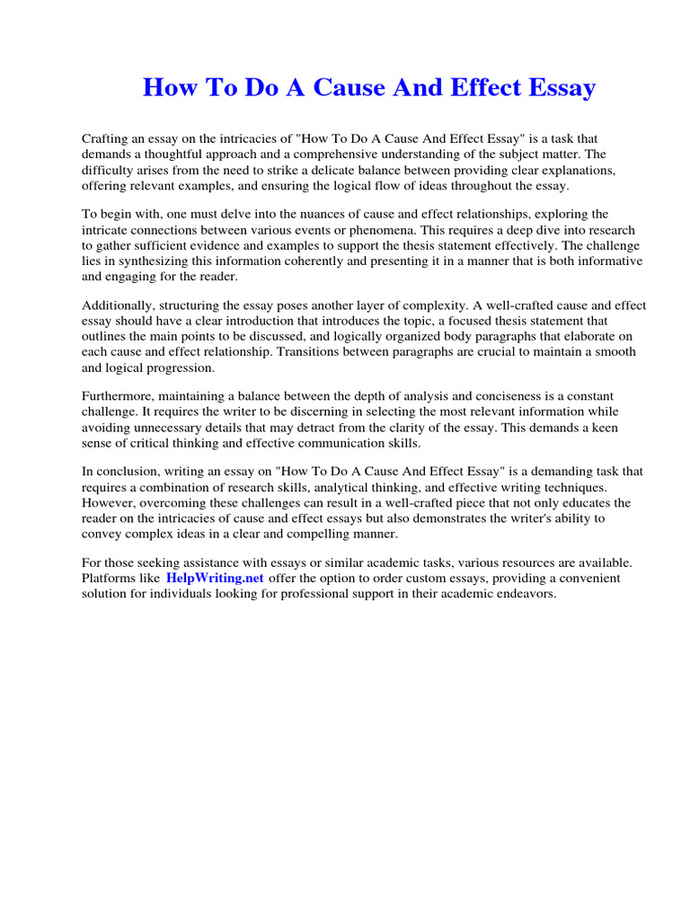 How To Do A Cause and Effect Essay | PDF | Hamlet | Essays