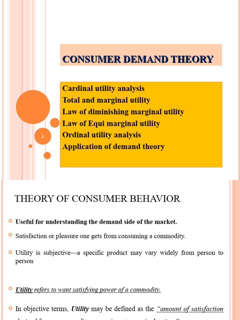 Consumer Demand & Utility Theory | PDF | Utility | Marginal Utility