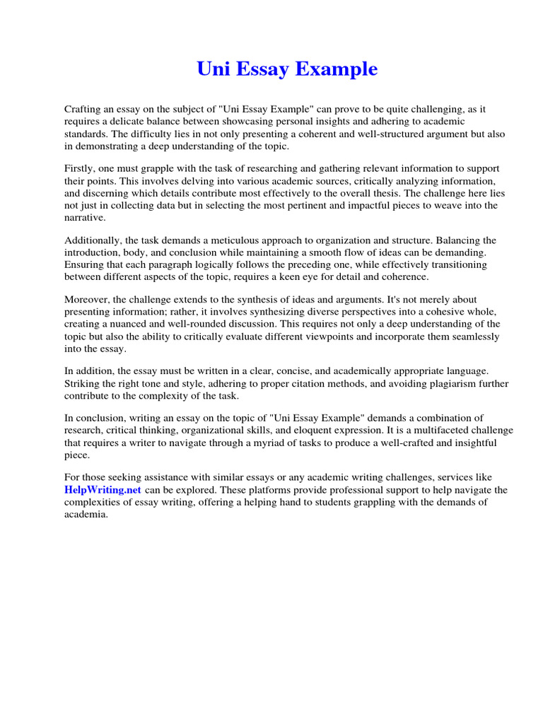 Uni Essay Example | PDF | Essays