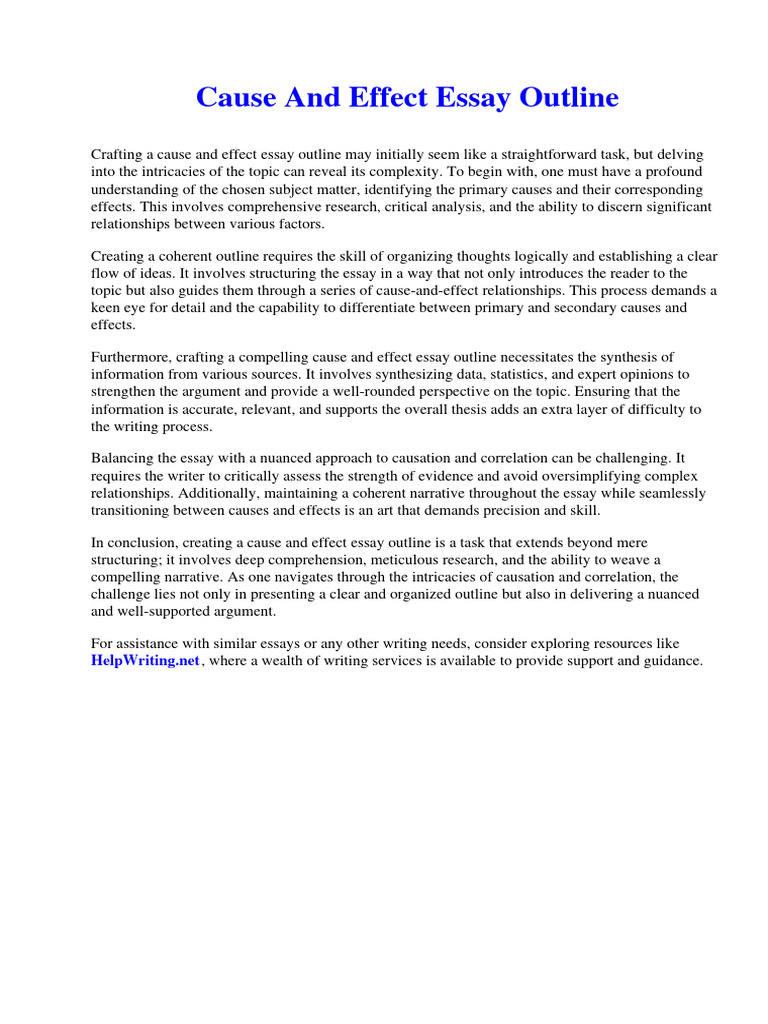 Cause and Effect Essay Outline | PDF | Normandy Landings