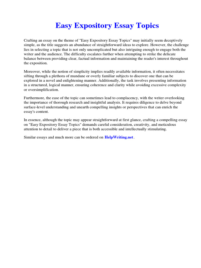 Easy Expository Essay Topics | PDF | Dracula