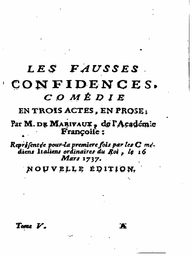 Les Fausses Confidences (Pièce) | PDF